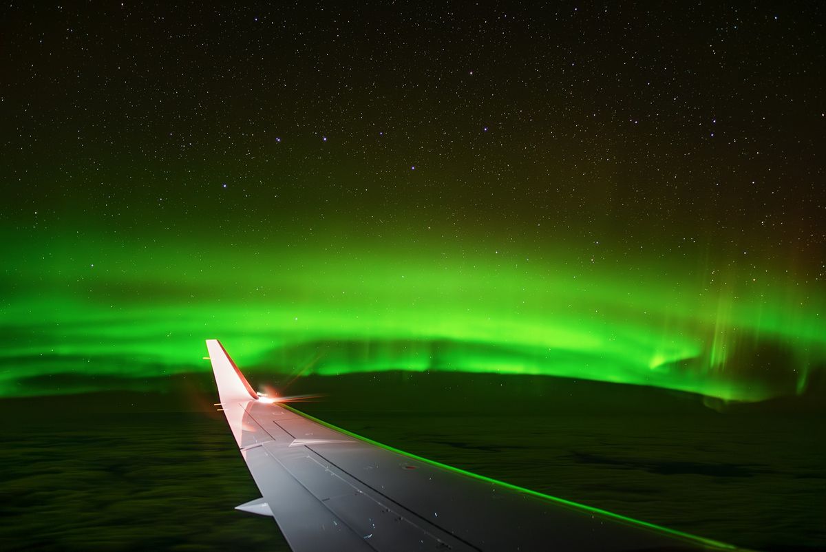Aurora borealis tündökölt az égen